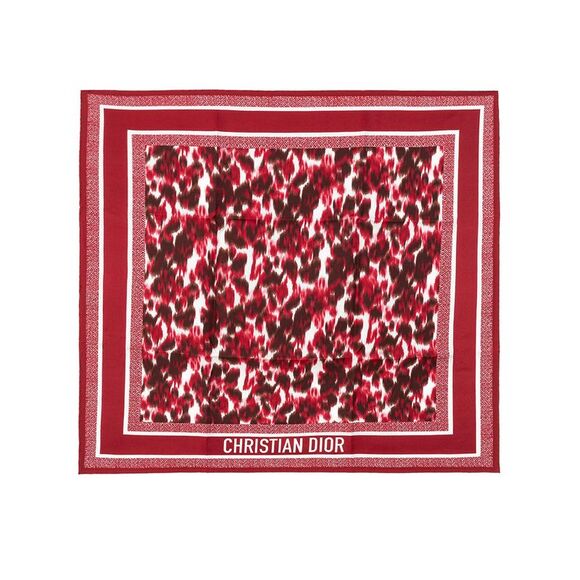 Dior | Accessories | Dior Animalier Theme Silk Scarf In Red | Poshmark